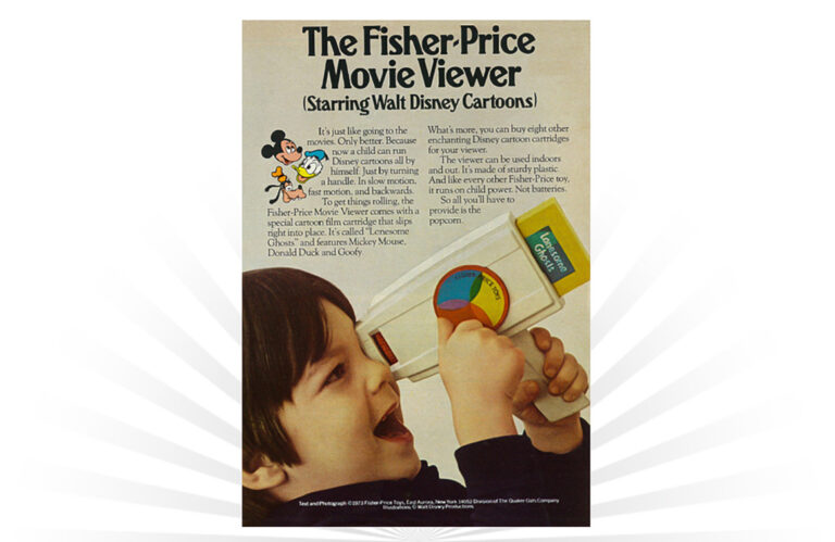 A vintage ad for the Fisher-Price Movie Viewer (1973) from Fisher-Price ...